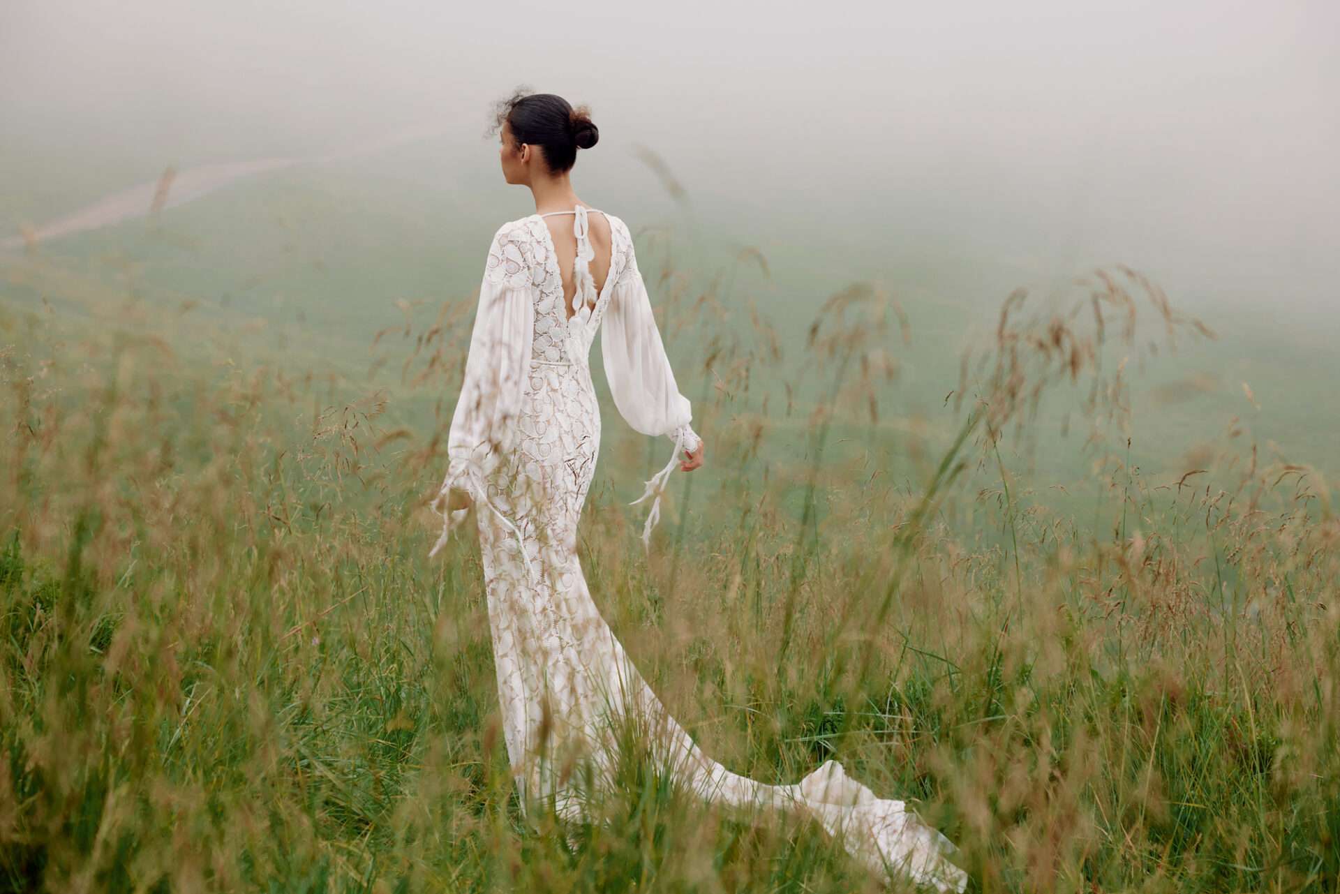 Isabetta Long Sleeve Lace Mermaid Wedding Dress | Ariamo Boho