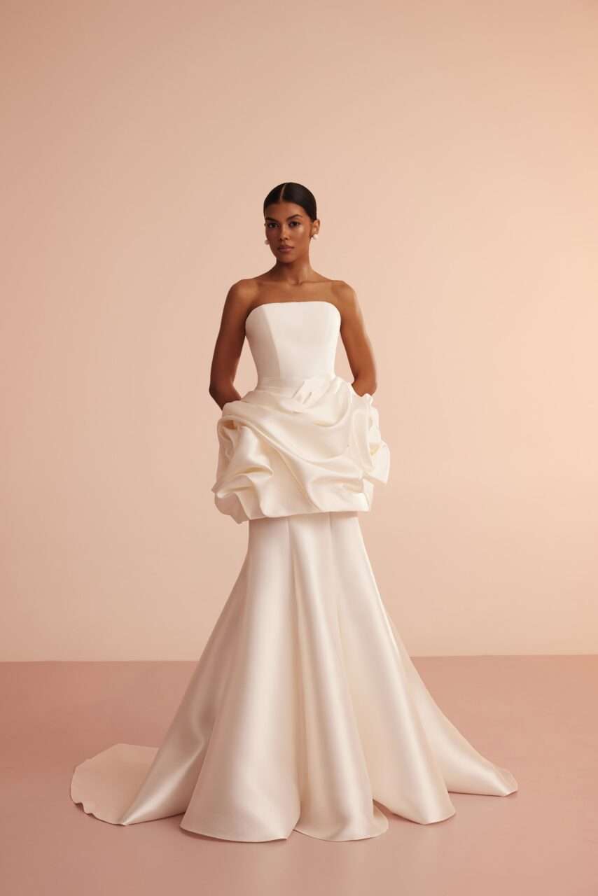Short Mikado Wedding Dress L407 | Ariamo Bridal